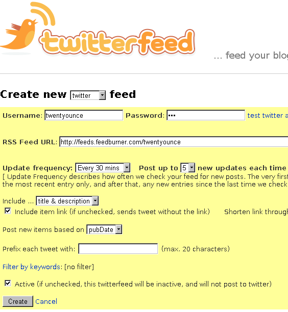 Get Your Favorite RSS Feeds in your Twitter Account