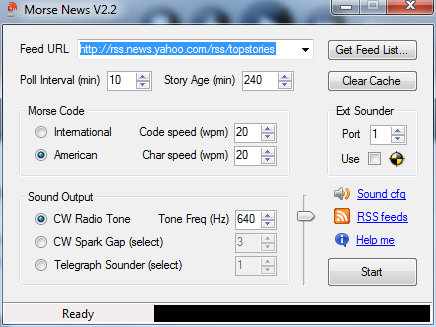 Transmit RSS Feeds By Sound Using Morse News [Windows]