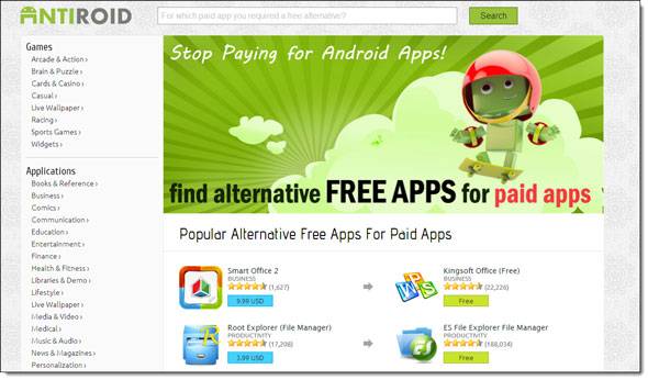 Search For Free Alternatives To Paid Android Apps On These 2 Websites