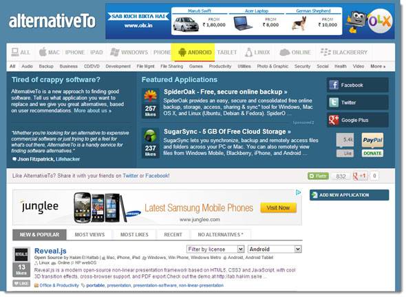 Search For Free Alternatives To Paid Android Apps On These 2 Websites