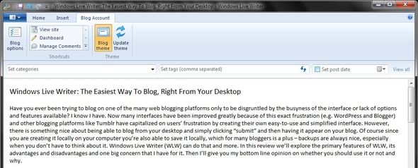 Windows Live Writer: The Easiest Way To Blog, Right From Your Desktop