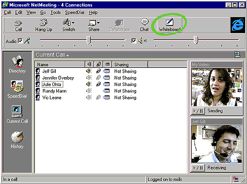 I'm Tipping My Hat To You, Microsoft NetMeeting