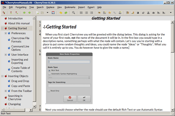CherryTree: A Wiki-Style Notebook That’s Polished and Functional