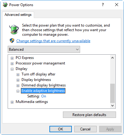 How to Toggle Adaptive Brightness in Windows 10