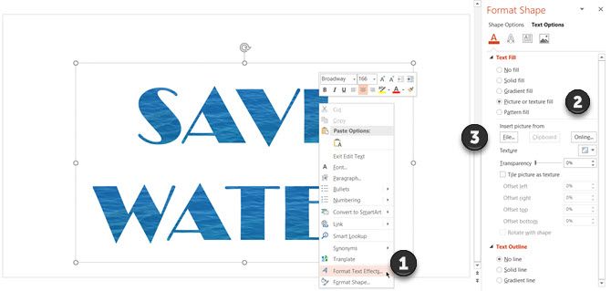 How to Fill Text Color With an Image in Microsoft PowerPoint