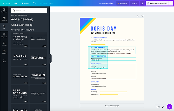 How to Create a Resume From Scratch Using Canva