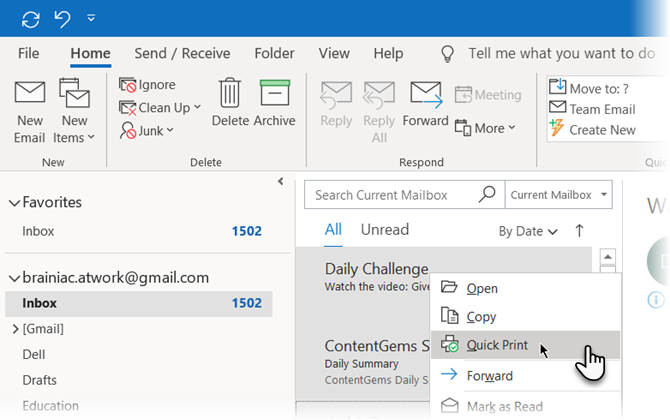 How to Print an Email From Anywhere