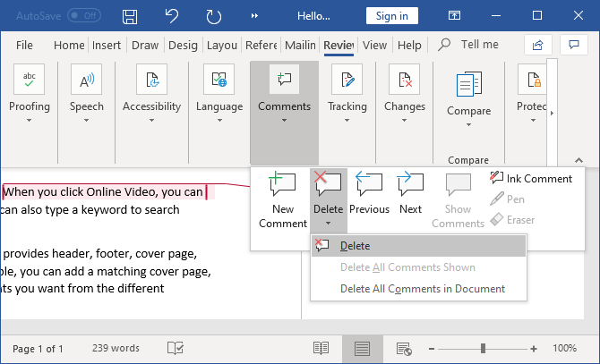 How to Remove Comments and Accept All Changes in Word