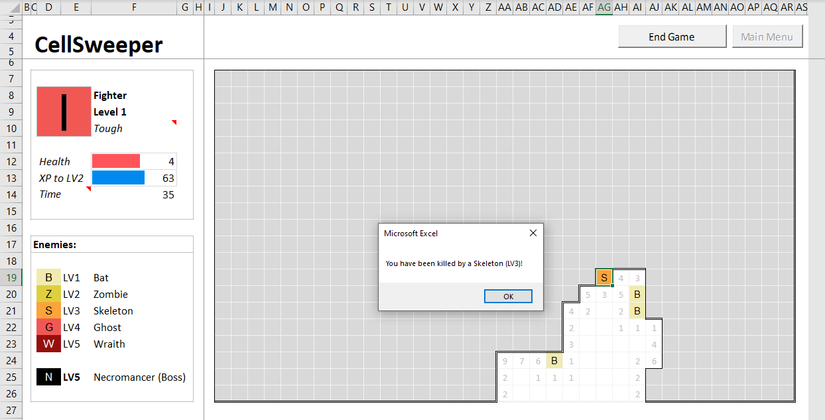 8 Iconic Games Recreated in Microsoft Excel