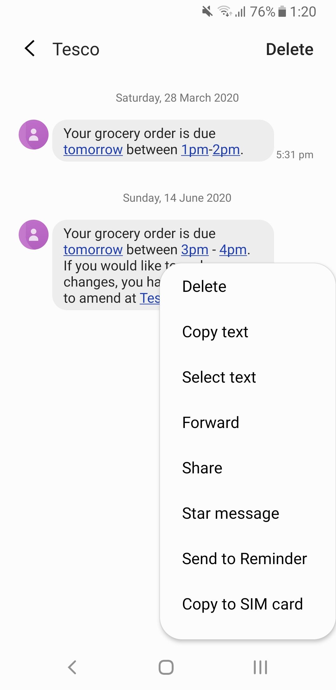 How To Forward A Text On Android