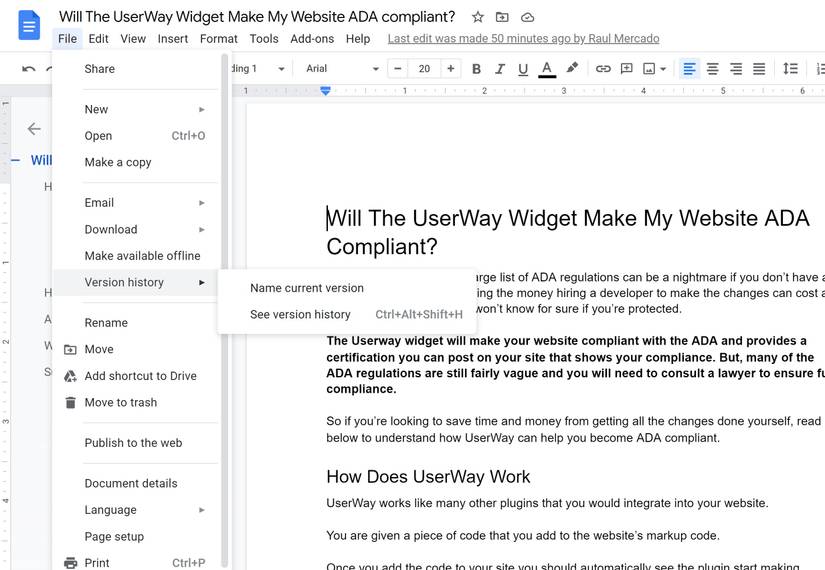 How to Use Version History in Google Docs