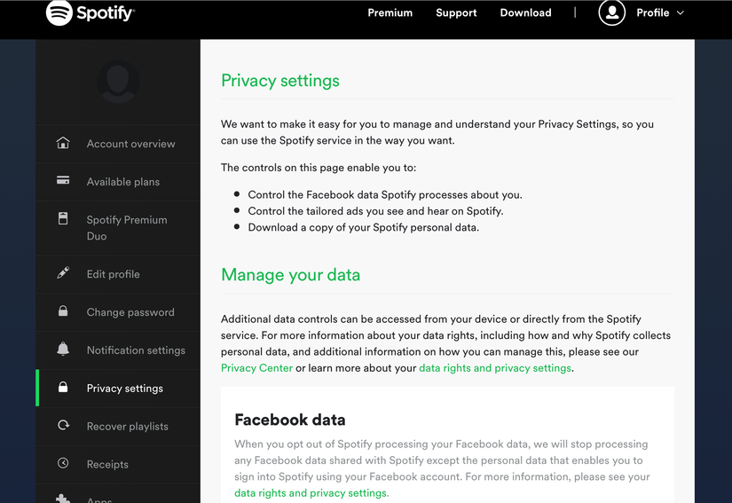 How to Stop Facebook Sharing Your Data With Spotify