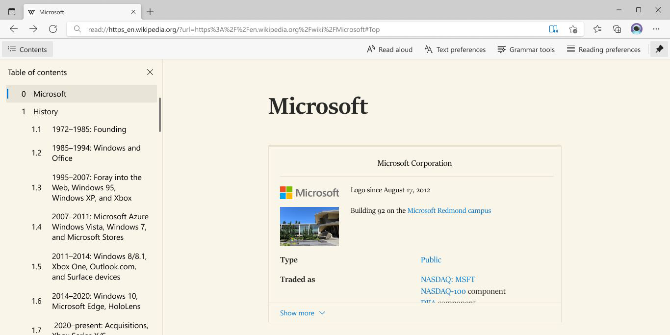Wikipedia Will Now Look Cleaner in Microsoft Edge