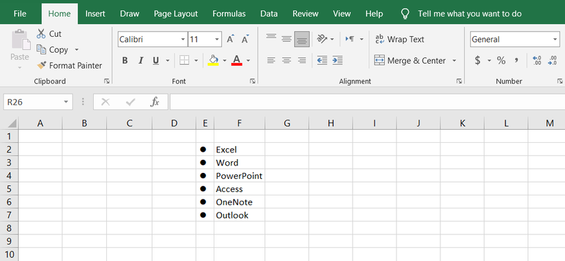 7 Ways to Create a Bulleted List in Microsoft Excel