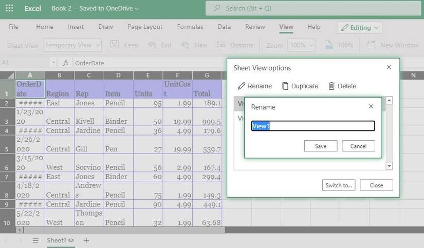 How to Create a Temporary View in Excel for Collaboration