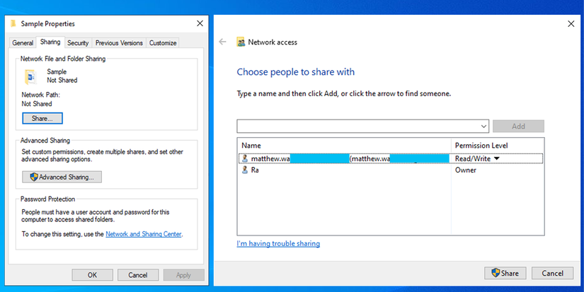 How to Network File Share in Windows 10