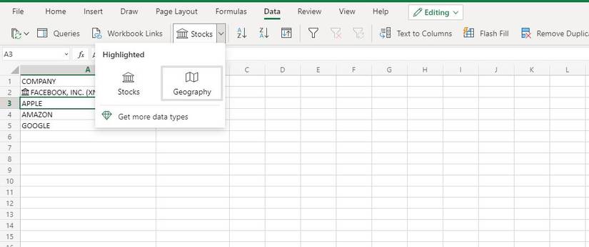 How to Use the Geography Feature in Microsoft Excel