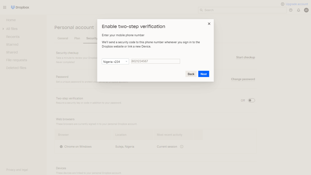 How to Enable Two-Step Verification in Dropbox