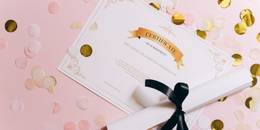 Paper Party Supplies Stationery Gold Confetti Double Sided Gift Certificate Template EDITABLE 
