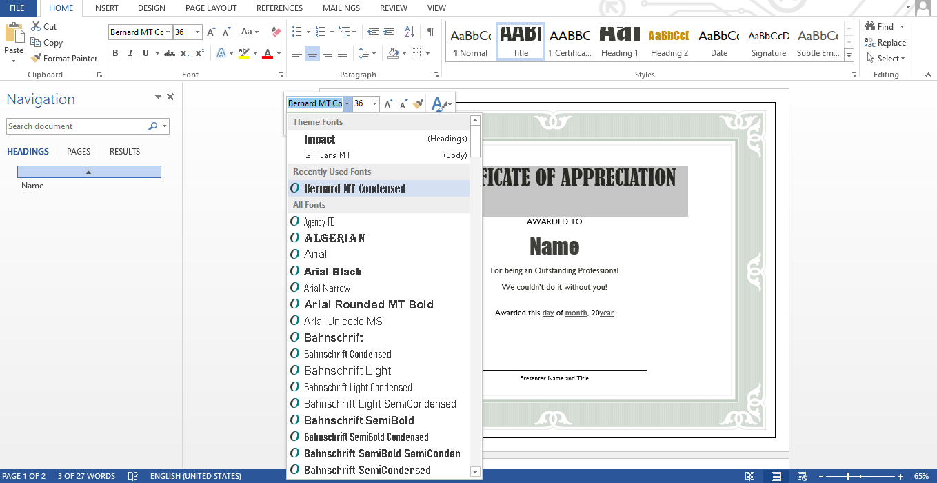 How to Create a Certificate Template in Microsoft Word