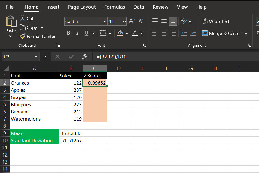 How to Calculate a Z-Score in Excel