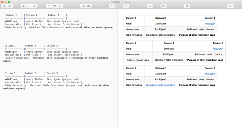 How to Create a Markdown Table