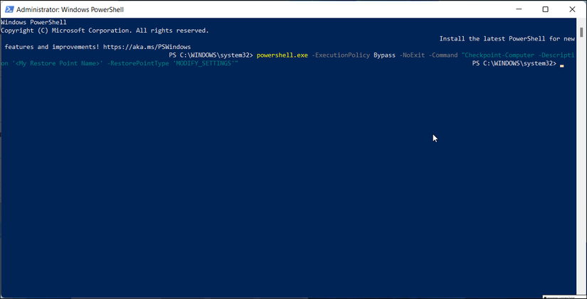 How to Create a Restore Point Using the Command Prompt on Windows