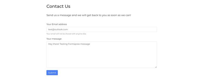 How to Create a Contact Form Using Formspree