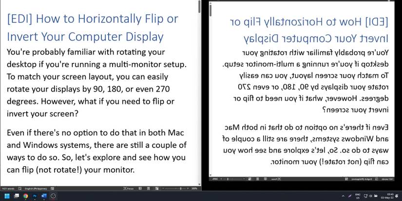 How to Horizontally Flip or Invert Your Computer Display