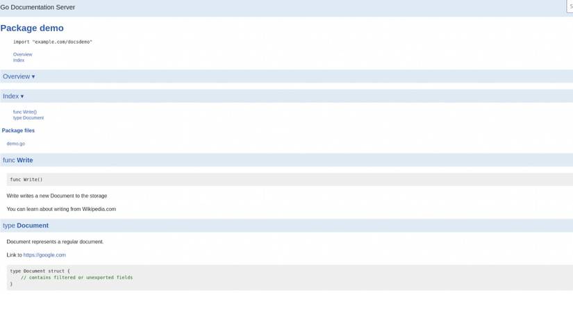 Document Go Code Automatically Using Godoc