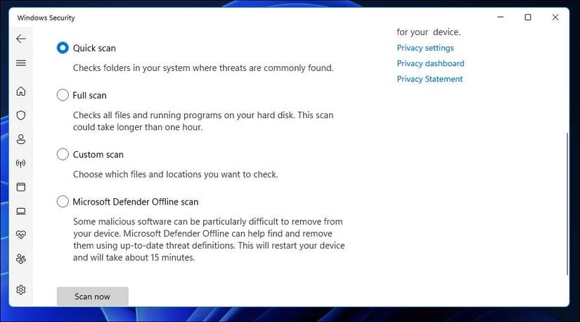 How to Set Up Windows Security Scan Shortcuts in Windows 11