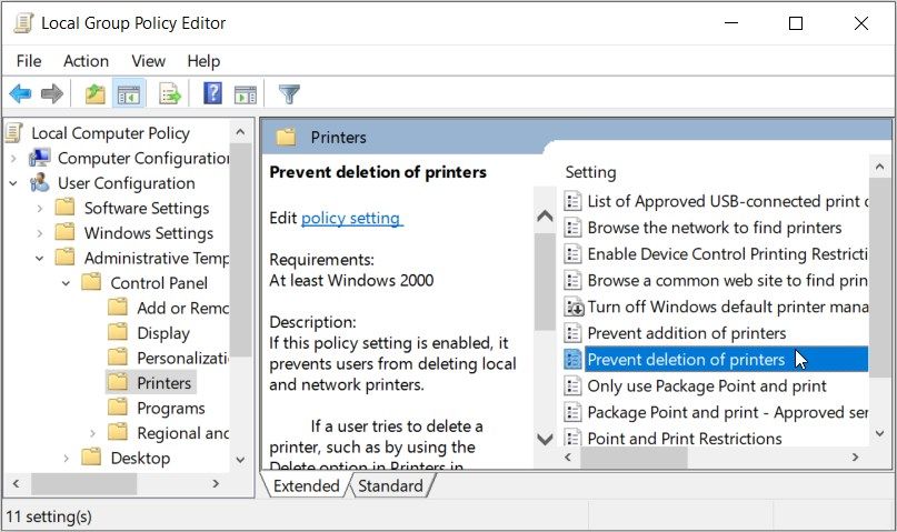 How to Prevent Others From Deleting or Adding Printers on Windows