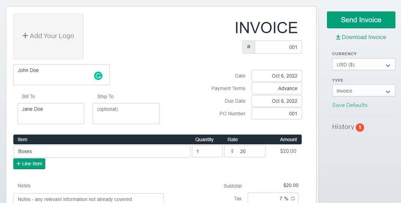 5 Websites to Create Invoices Online for Free Without Signing-up