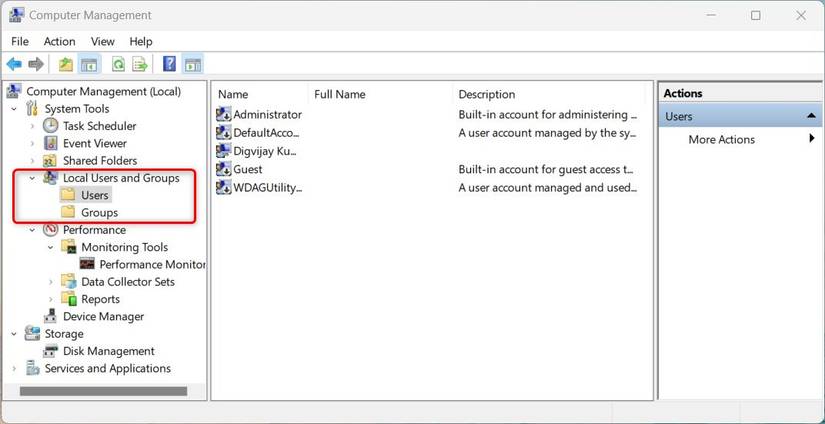 How to Open the Local Users and Groups Menu in Windows