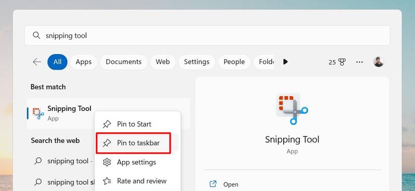 How to Open the Snipping Tool in Windows 11