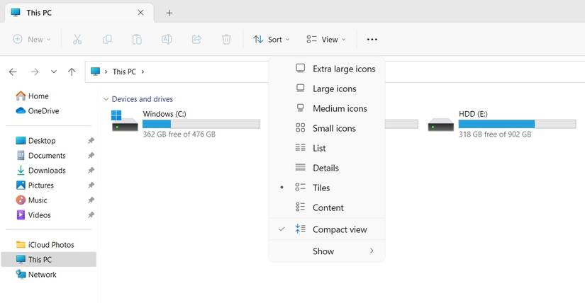 3 Ways to Enable Compact View in File Explorer on Windows 11