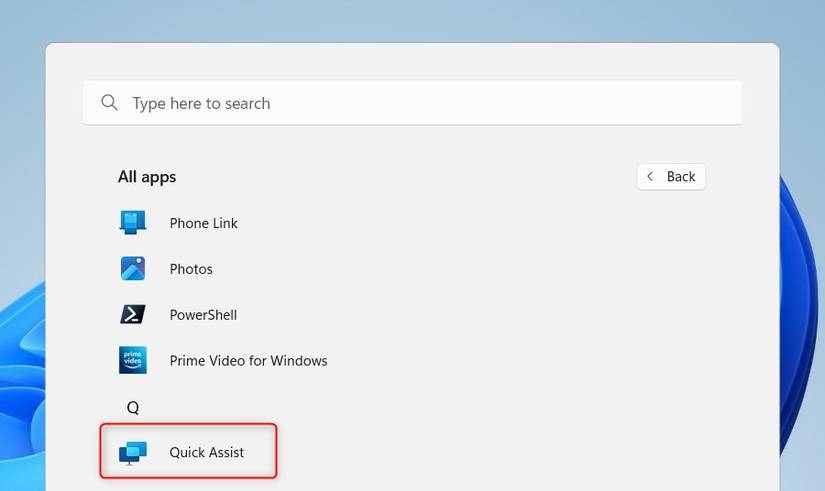 How to Start the Quick Assist Tool in Windows 11