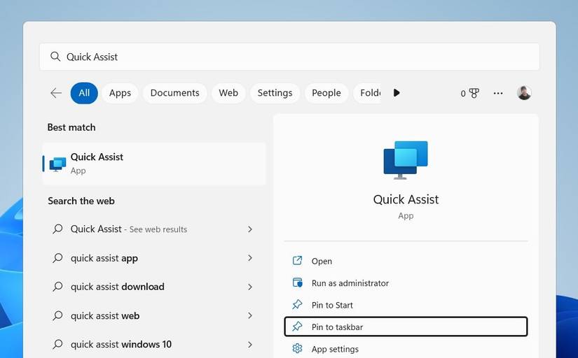 How to Start the Quick Assist Tool in Windows 11