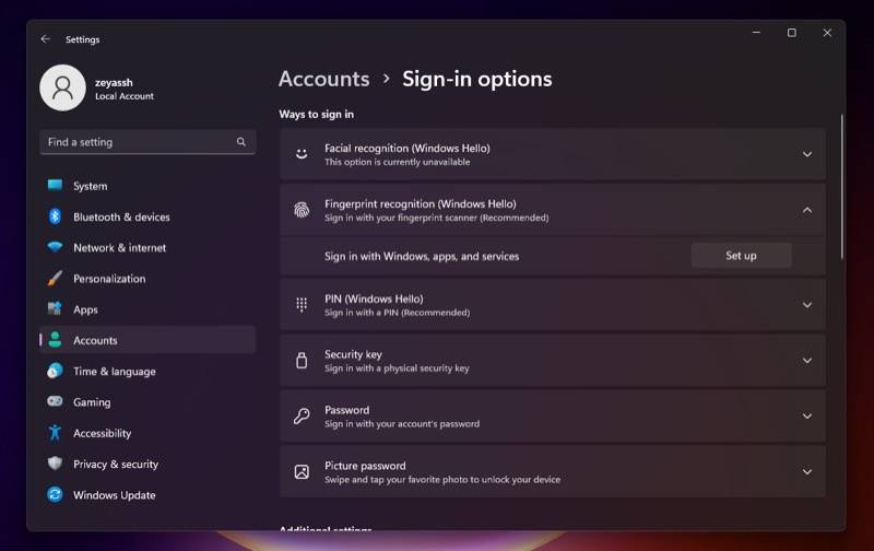 How to Configure a Windows Hello Fingerprint Login on Windows 11