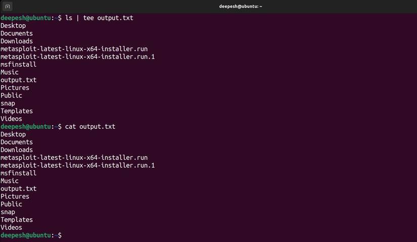 How to Use the tee Command to Split Terminal Output on Linux