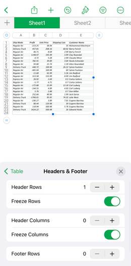 How To Freeze Protect Lock And Hide Rows Or Columns In Apple Numbers