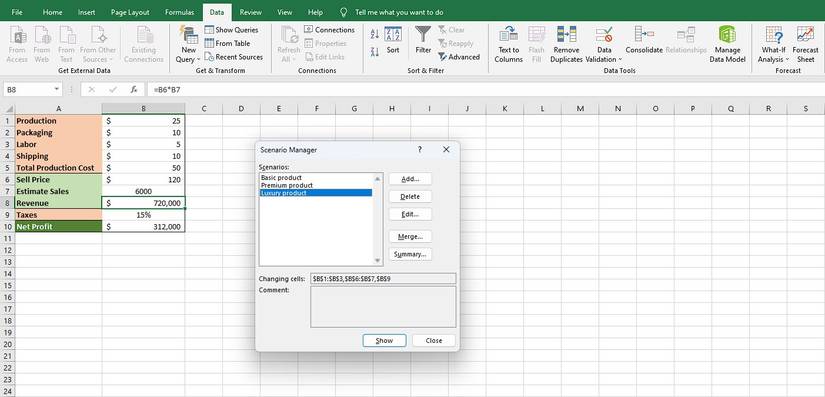 How to Use Scenario Manager in Excel to Quickly Switch Values