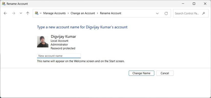 How to Change the Microsoft Account Administrator Name in Windows 11