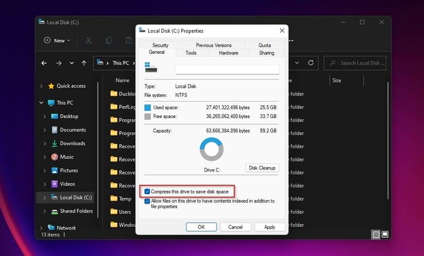 Increase Storage Space on Windows