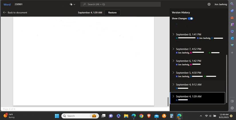 How to Use Microsoft Word's Version History to Recover Lost Work