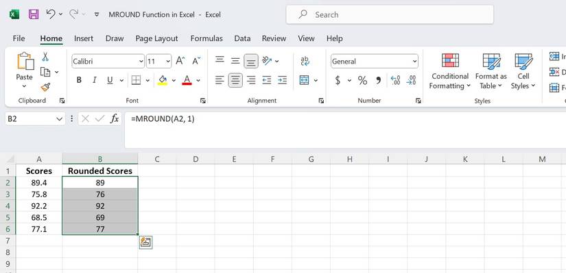 How to Use the MROUND Function in Excel
