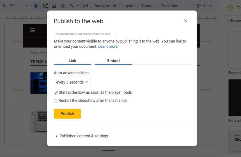 How to Make Google Slides Play Automatically