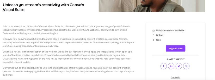 How to Join a Canva Event Live Learning Session