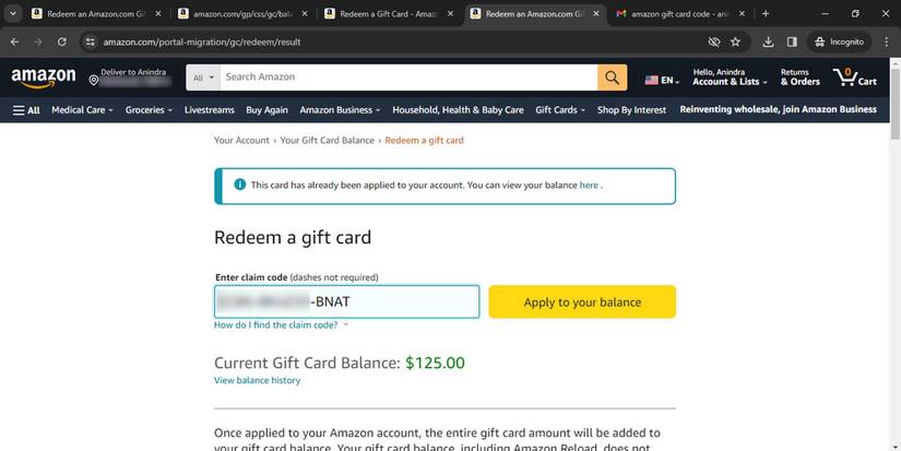 How to Add a Gift Card to Amazon & What to Do if You Can’t Redeem It