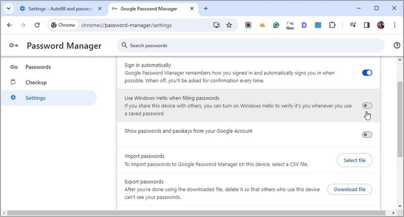 How to Protect Your Chrome Passwords With Windows Hello